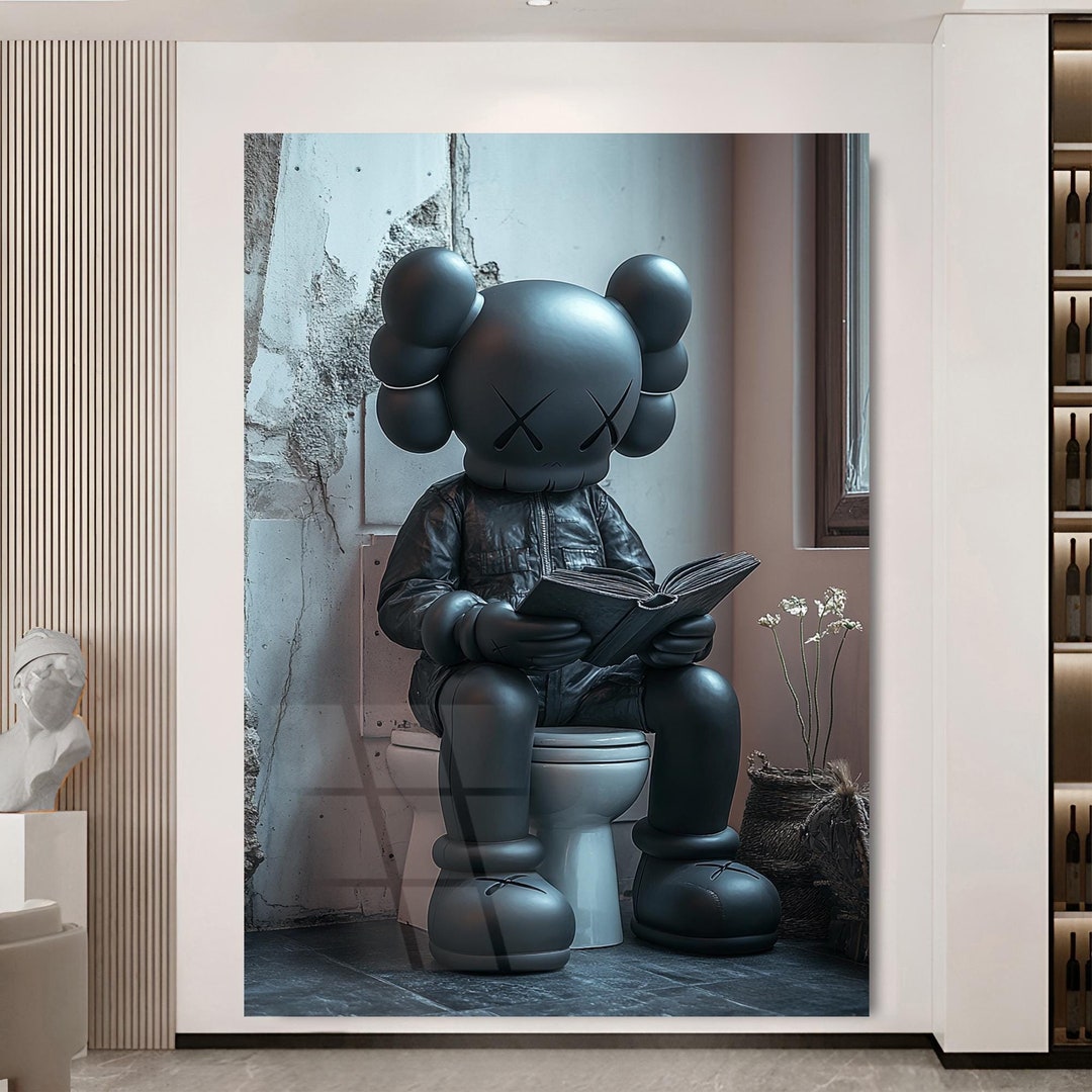 Kaws Bathroom Wall Art Tempered Glass Wall Art Kaws Gifts Kaws Wall Art ...