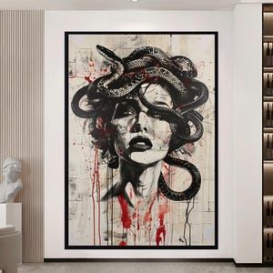 Medusa Decor Canvas Wall Art Greek Mythology Decor Minimalist Art ...