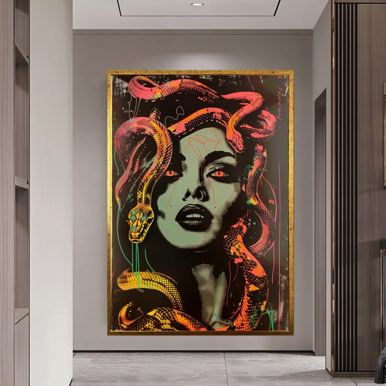 Medusa Decor Greek Mythology Art Minimalist Art Sculpture Unique ...