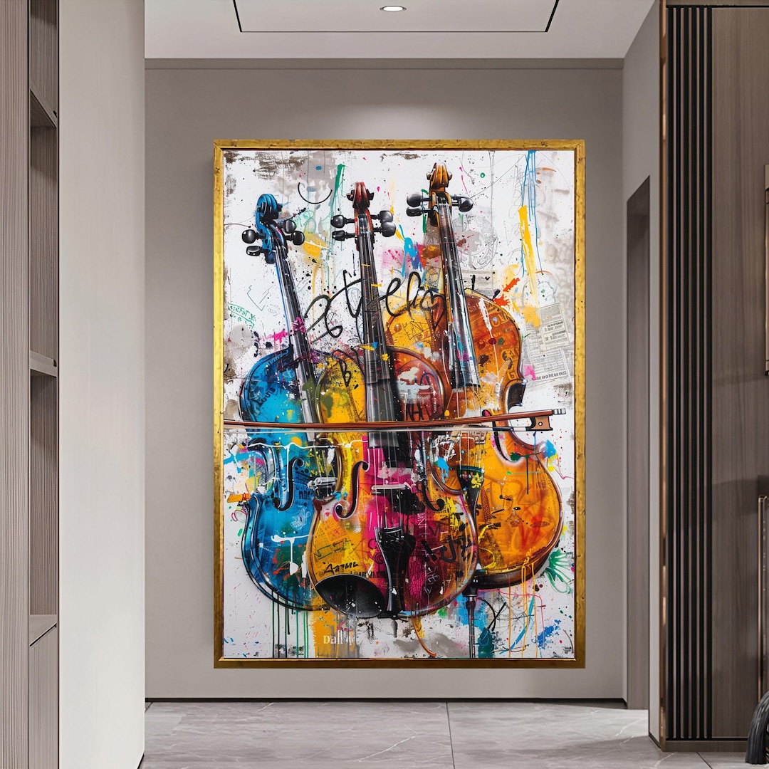Violin Wall Decor Instrument Print Musical Wall Hanging Dorm Decor Gift ...