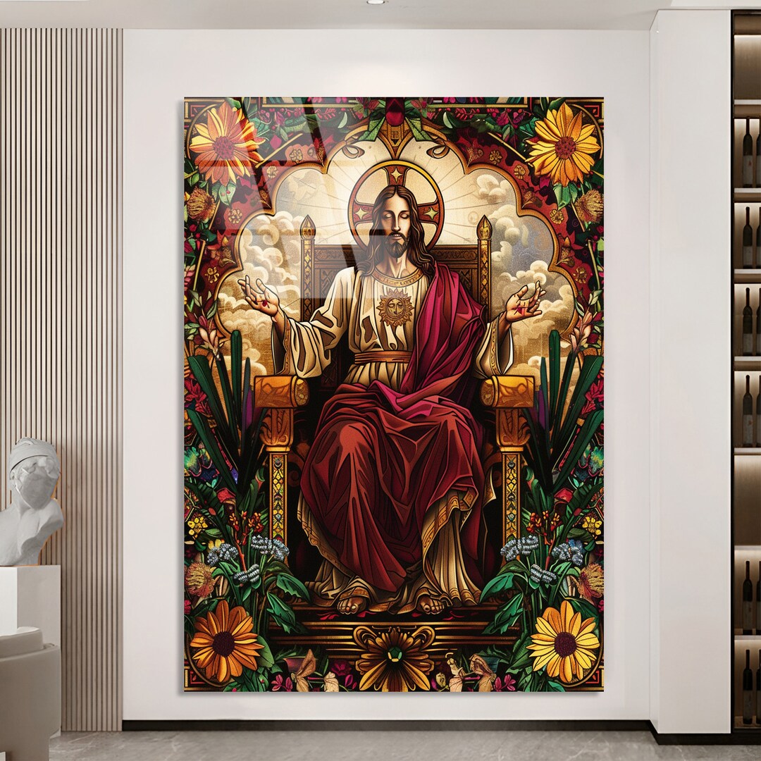 Jesus Stained Glass Art Tempered Glass Wall Art Jesus Wall Decor ...