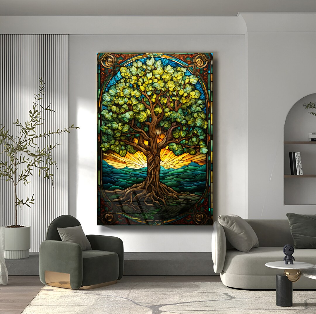 Tree of Life Art Stained Glass Art Tempered Glass Art Fashion Wall Art ...