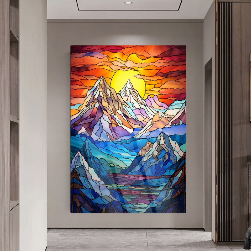 Mountain Stained Glass - Etsy