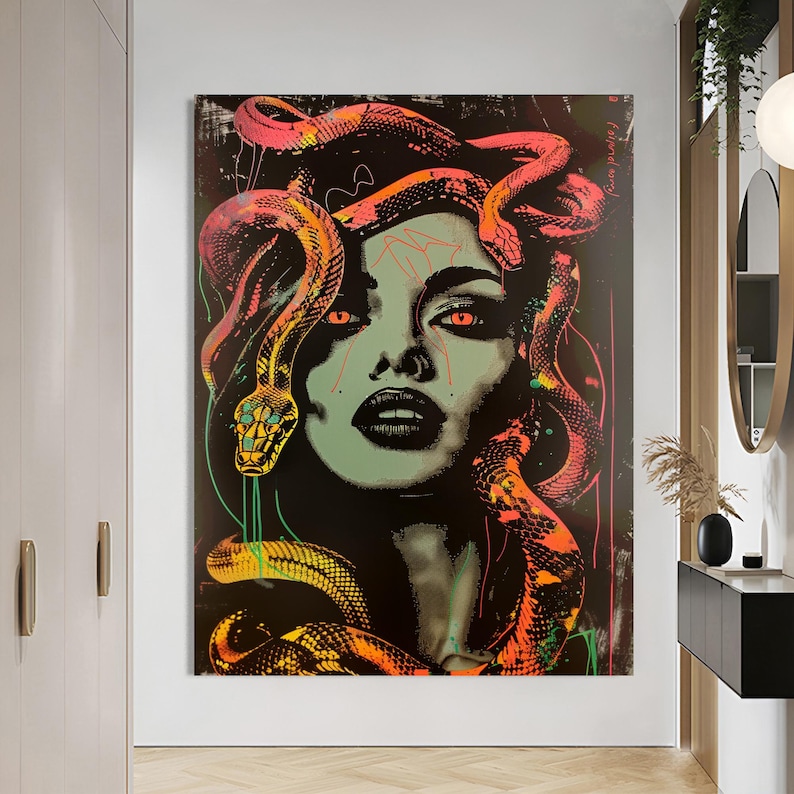 Medusa Decor Greek Mythology Art Minimalist Art Sculpture Unique ...