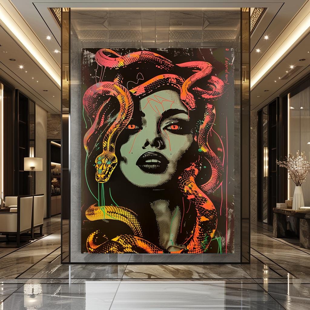 Medusa Decor Greek Mythology Art Minimalist Art Sculpture Unique ...
