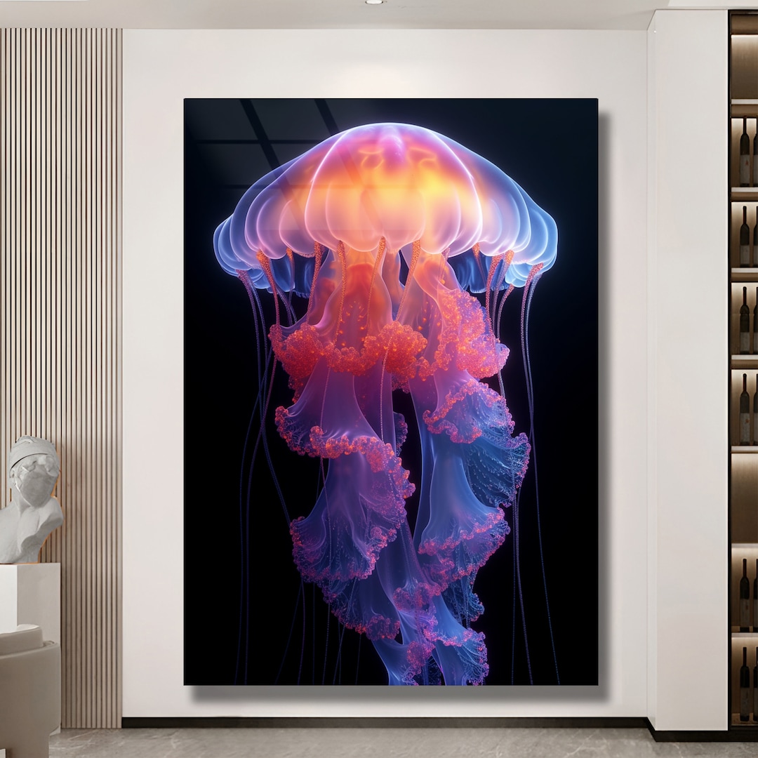 Jellyfish Print, Jellfish Wall Art Modern Unique Nursery Decor İnterior ...