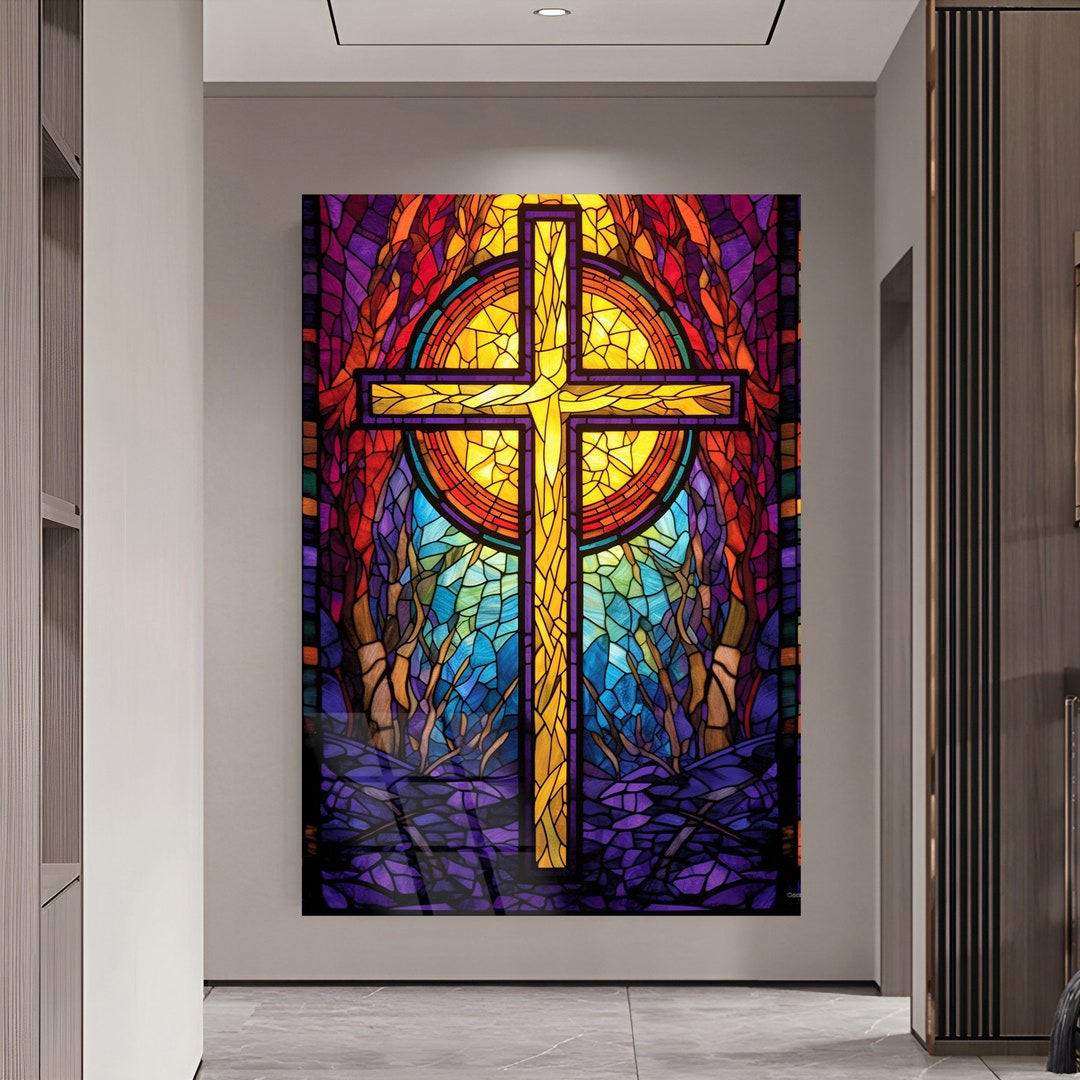 Christian Wall Art, Staind Glass Art, Christian Symbol Wall Art ...