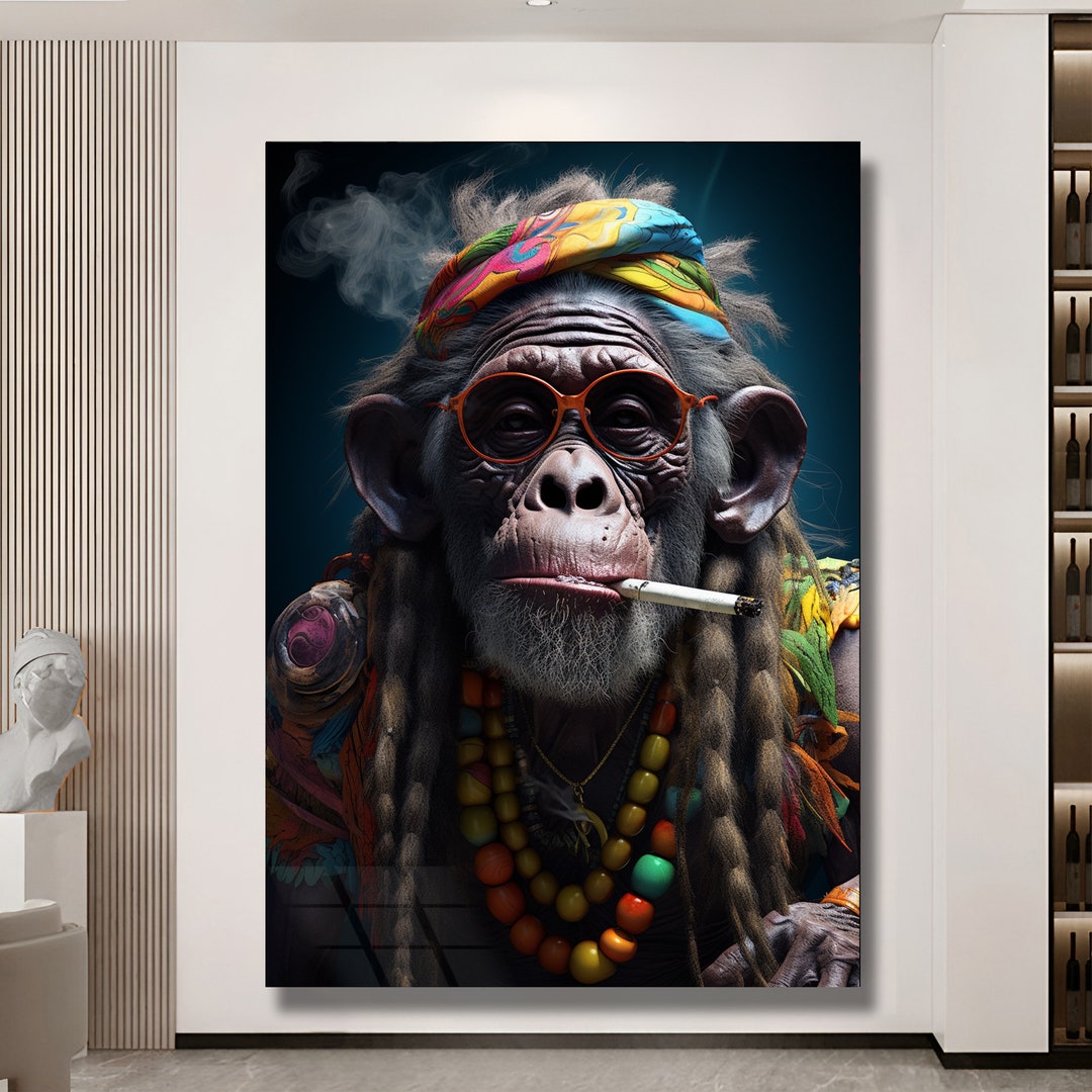 Monkey Wall Art, Trendy Monkey Abstract Animal Art Nursery Decor ...