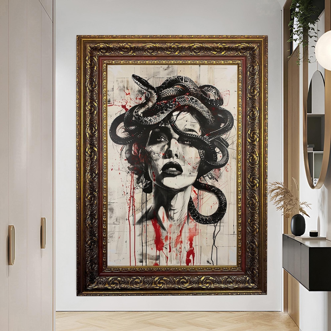 Medusa Decor Canvas Wall Art Greek Mythology Decor Minimalist Art ...
