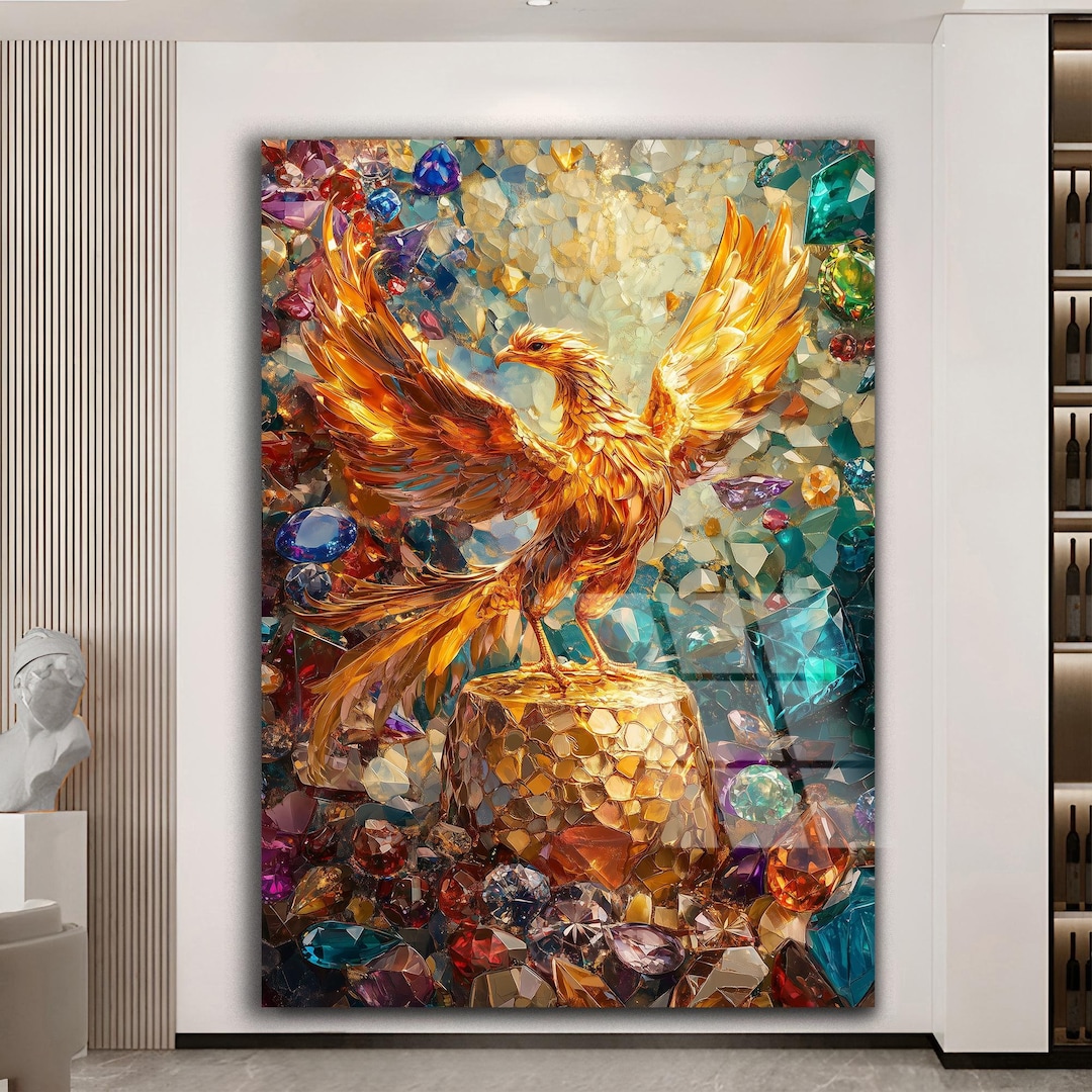 Phoenix Rising Wall Art Mythological Art Phoenix Wall Art Tempered ...