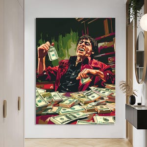 Scarface Canvas, Tony Montana Wall Art, Al Pacino Wall Art Large Wall ...