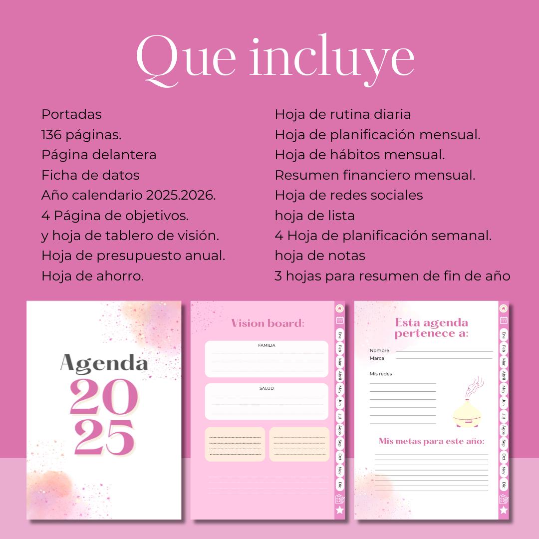 Agenda 2025 Agendas 2026 imprimible y versión digital. No necesitas Canva PRO - Etsy España