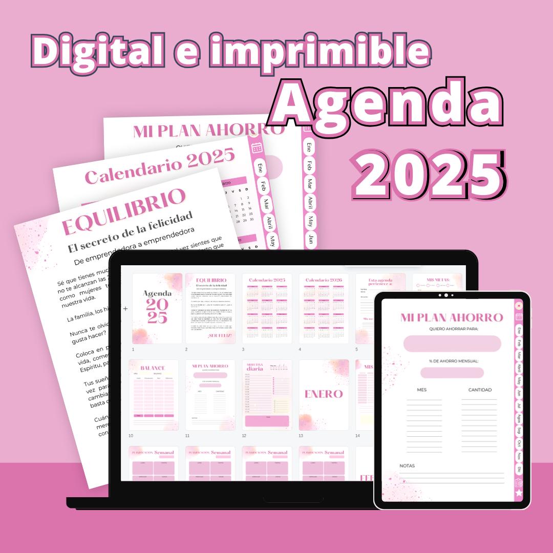 Agenda 2025 Agendas 2026 imprimible y versión digital. No necesitas Canva PRO - Etsy España