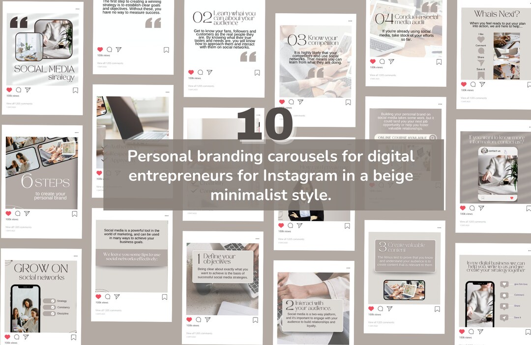 Continuous Carousels | Instagram Posts |personal Branding | Minimalist ...