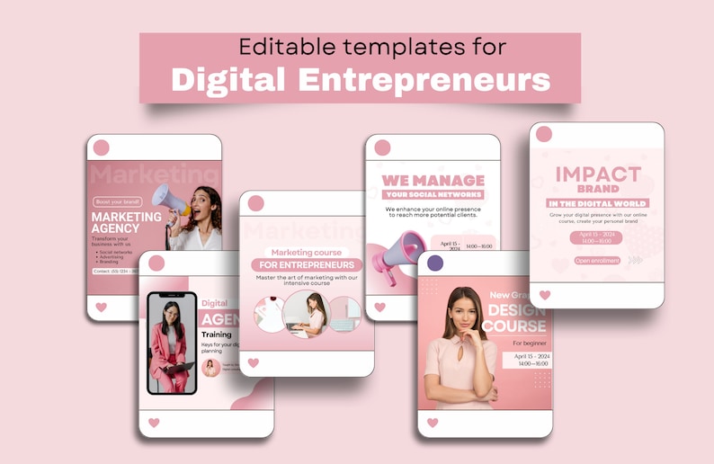 Instagram Personal Brand Templates Modern Pink Color Continuous ...