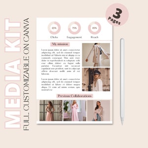 Media Kit Template | Media Kit for Fashion Advisors and Influencers ...