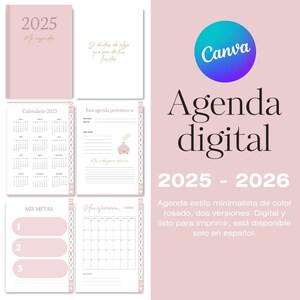 Agenda Editable 2025 2026 Agendas Imprimible Y Versión Digital. Plantillas Editables Minimalista ...