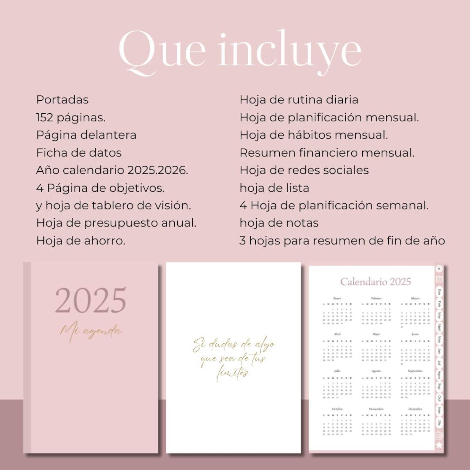 Agenda Editable 2025 2026 Agendas Imprimible Y Versión Digital. Plantillas Editables Minimalista ...