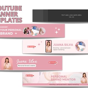 Youtube Banner Templates and Thumbnails / Youtube Branding Kit in Canva ...