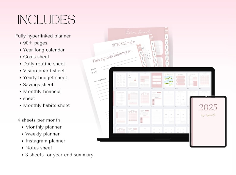 Agenda Editable 2025 2026 Agendas Imprimible Y Versión Digital. Plantillas Editables Minimalista ...