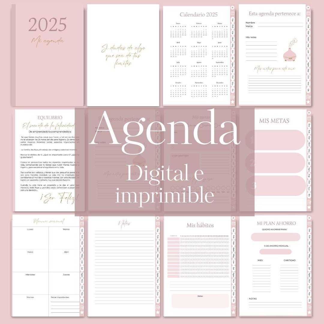 Agenda Editable 2025 2026 Agendas Imprimible Y Versión Digital. Plantillas Editables Minimalista ...