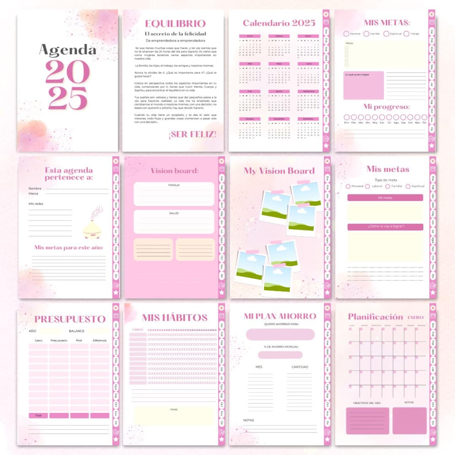 Agenda 2025 Agendas 2026 imprimible y versión digital. No necesitas ...