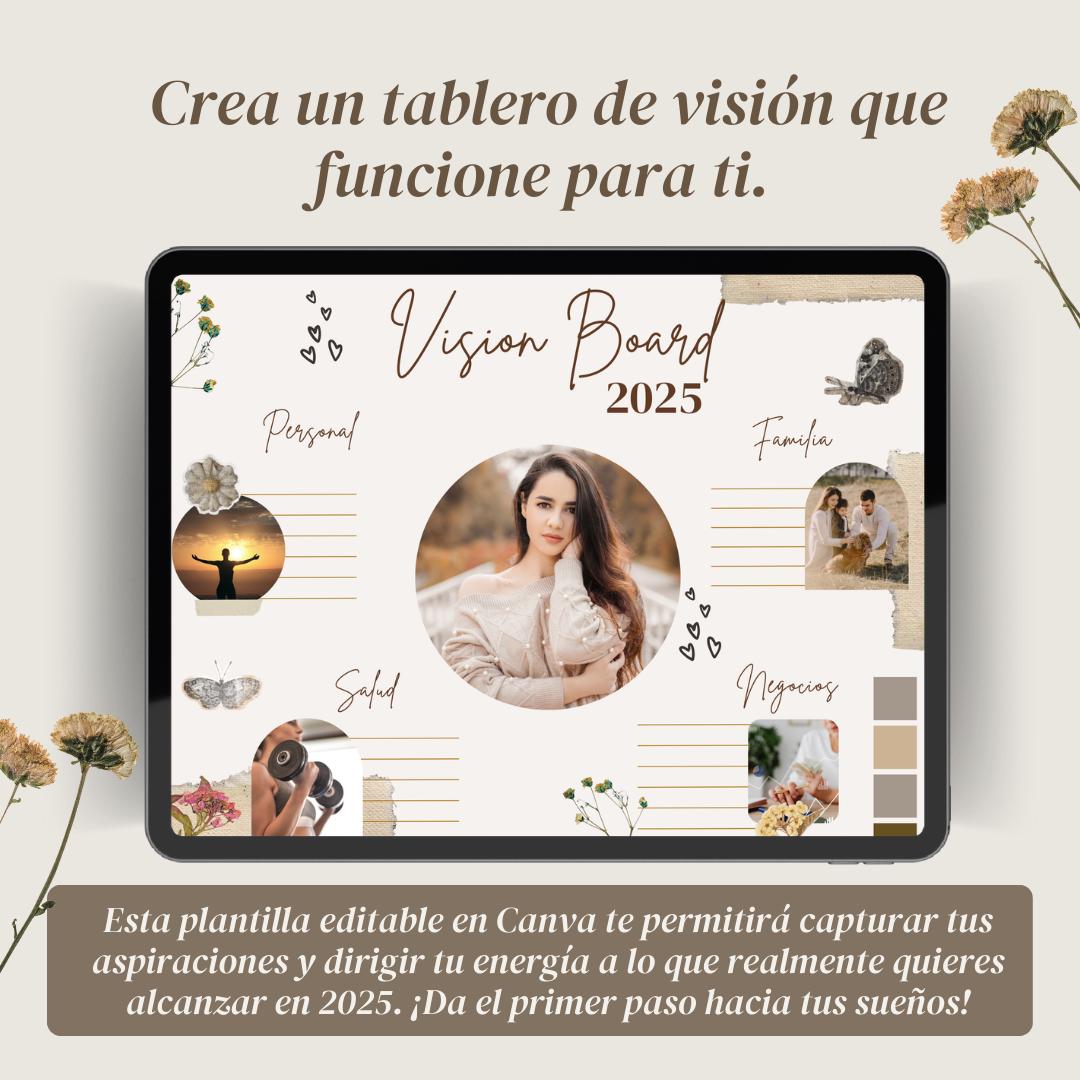Canva Vision Board Templates – DIY Goal Planner – Editable PDF Download ...