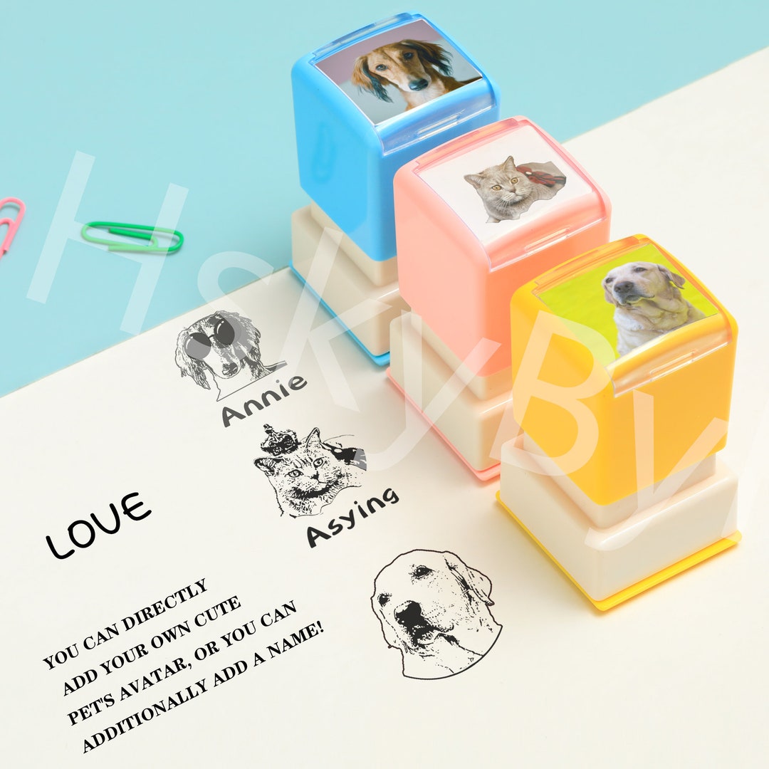 Custom Pet Stamp Self Inking-cat Dog Portrait Pre Inked Stamp ... Custom Pet Stamp Self Inking-cat Dog Portrait Pre Inked Stamp ...