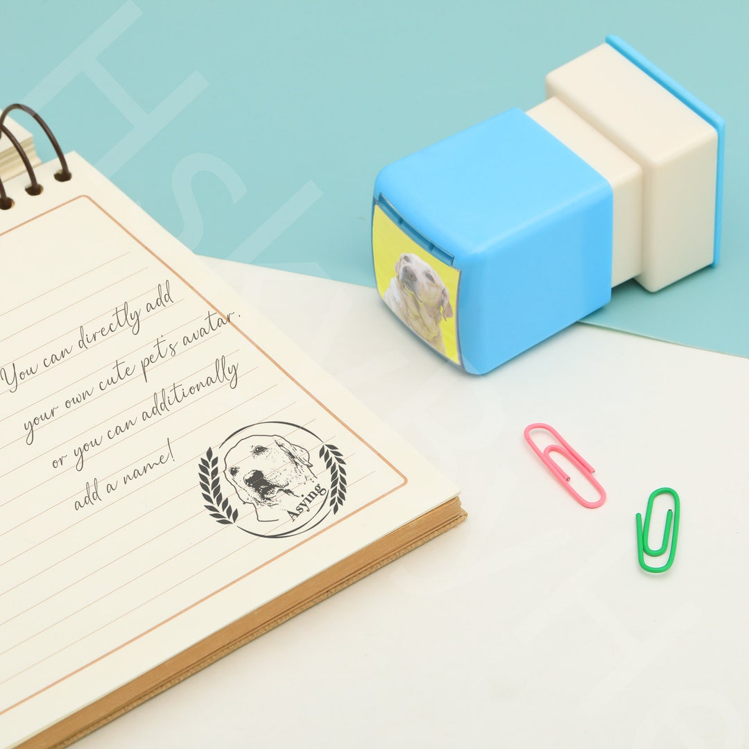 Custom Pet Stamp Self Inking-cat Dog Portrait Pre Inked Stamp ...