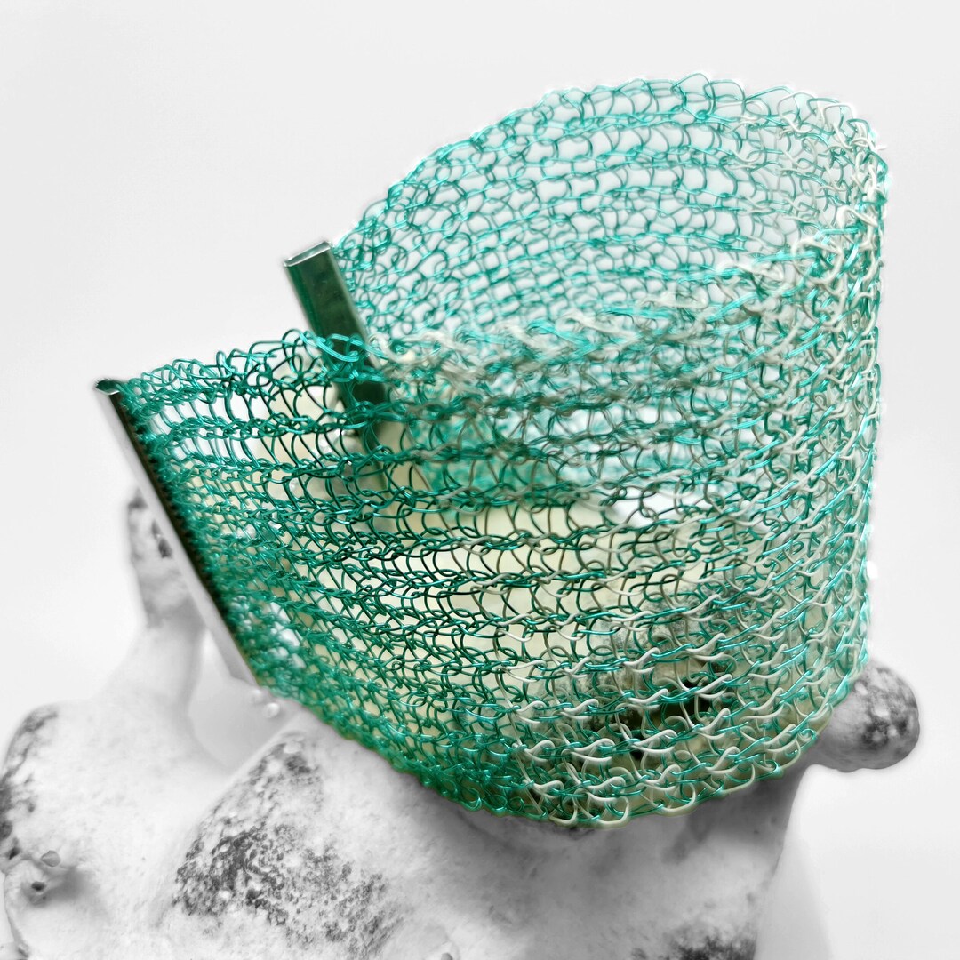 Statement Wide Wire Lace Cuff Bracelet - Modern Unique Bangle in ...