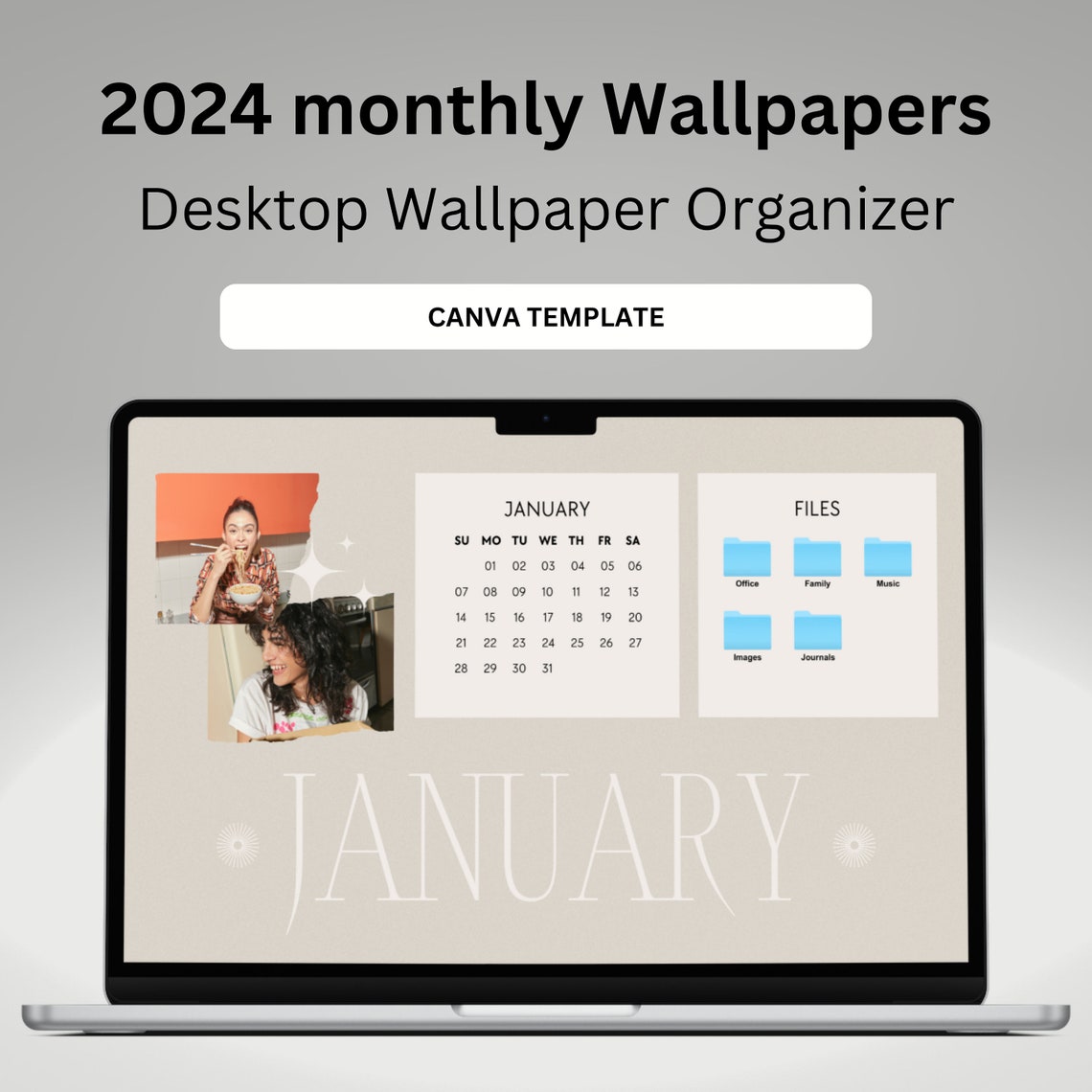 Desktop Wallpaper 2024 Organizer Collage Canva Templates Calendar 2024 ...