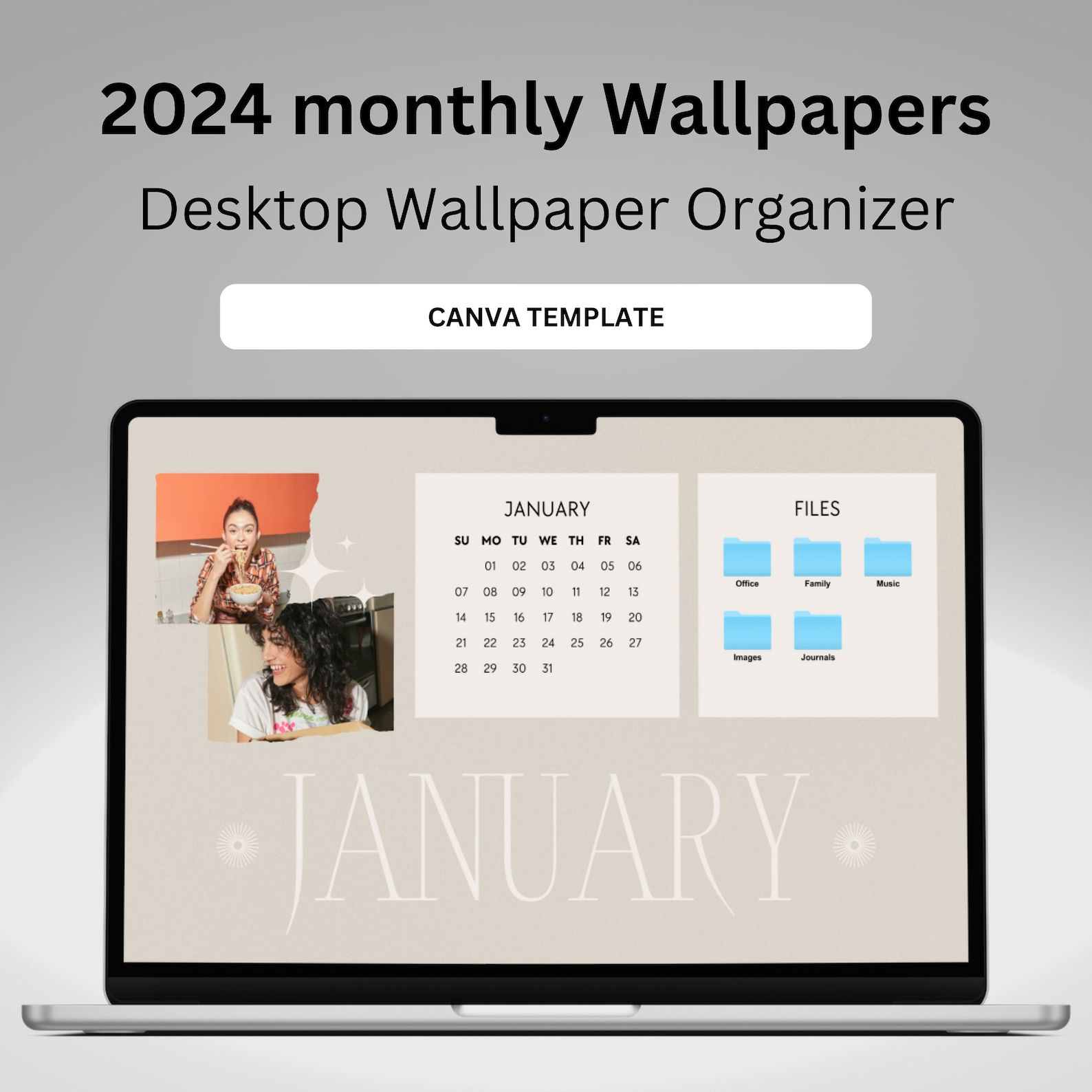Desktop Wallpaper 2024 Organizer Collage Canva Templates Calendar 2024 ...
