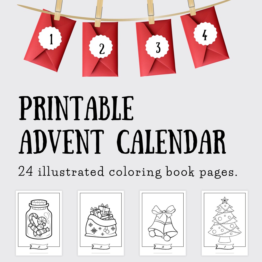 Printable Advent Calendar | Christmas Coloring Book | Christmas ...