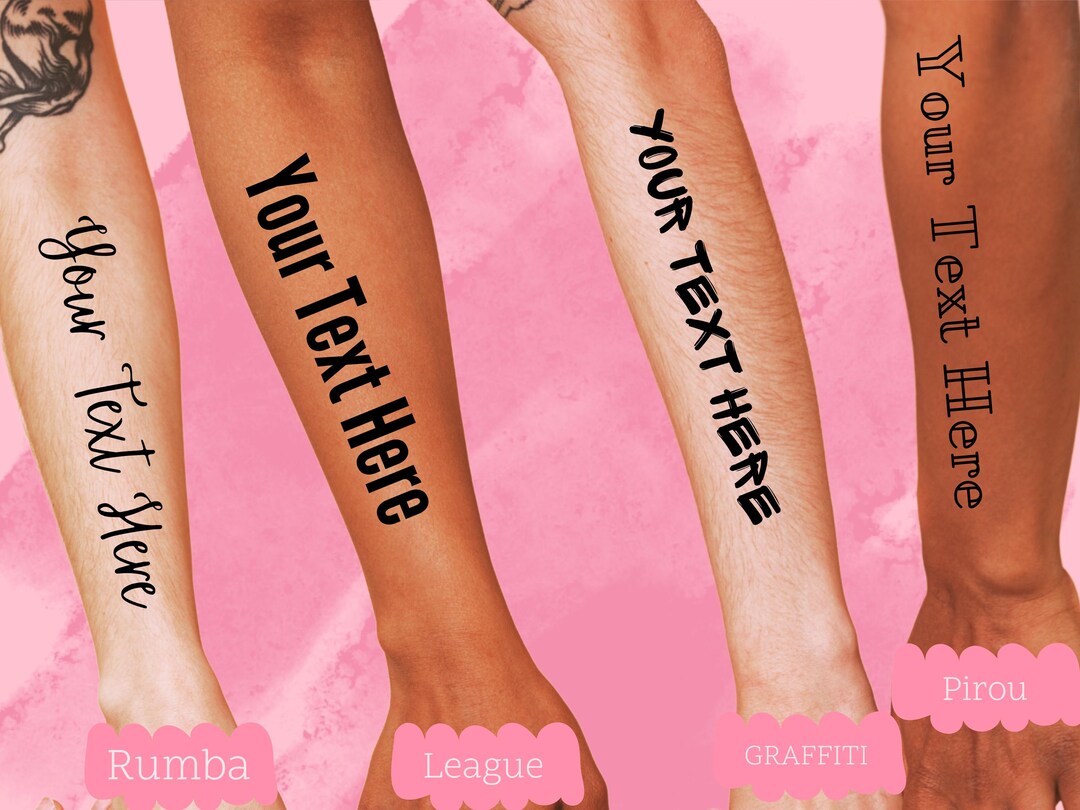 Custom Word Temporary Tattoo: Personalized Font & Size - Etsy