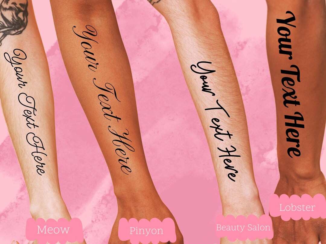 Custom Word Temporary Tattoo: Personalized Font & Size - Etsy