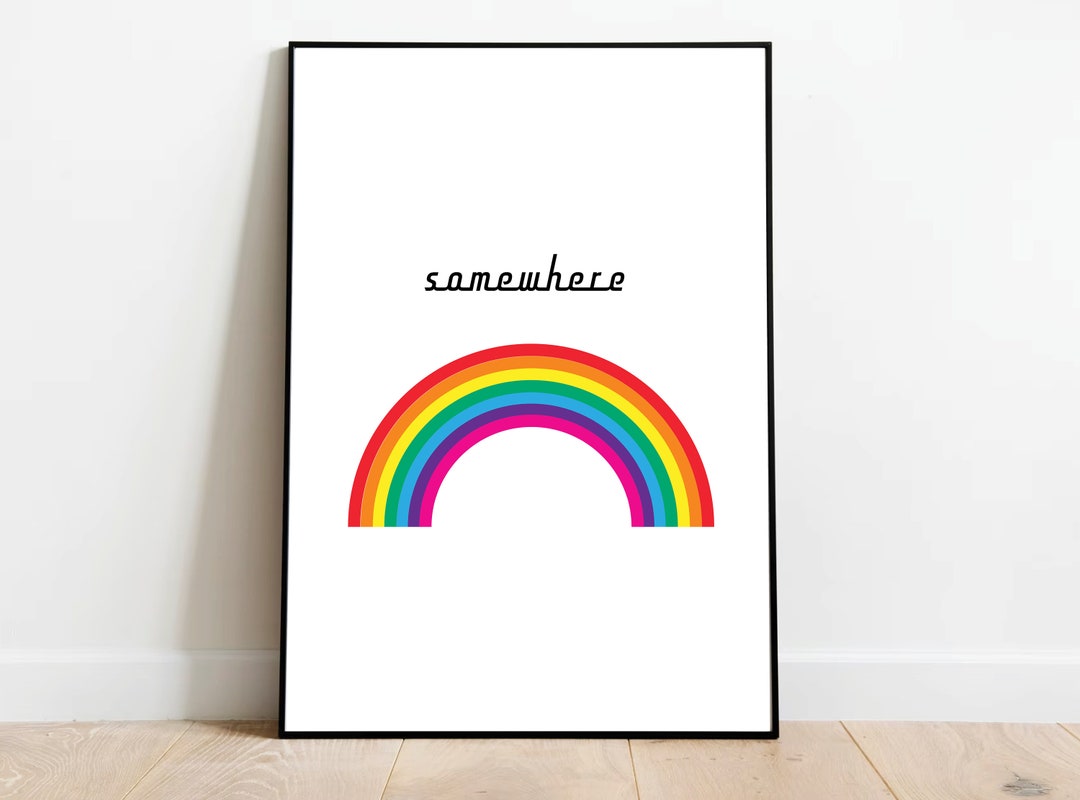 Somewhere Over the Rainbow Poster, Minimalist Artwork, Rainbow ...