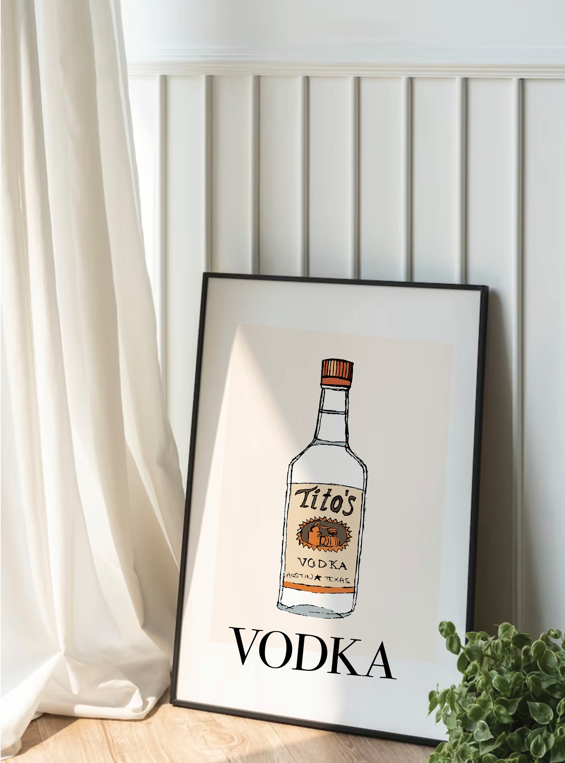 Titos Vodka Hand Drawn Poster/print, Birthday Gift, Father's Day Gift ...