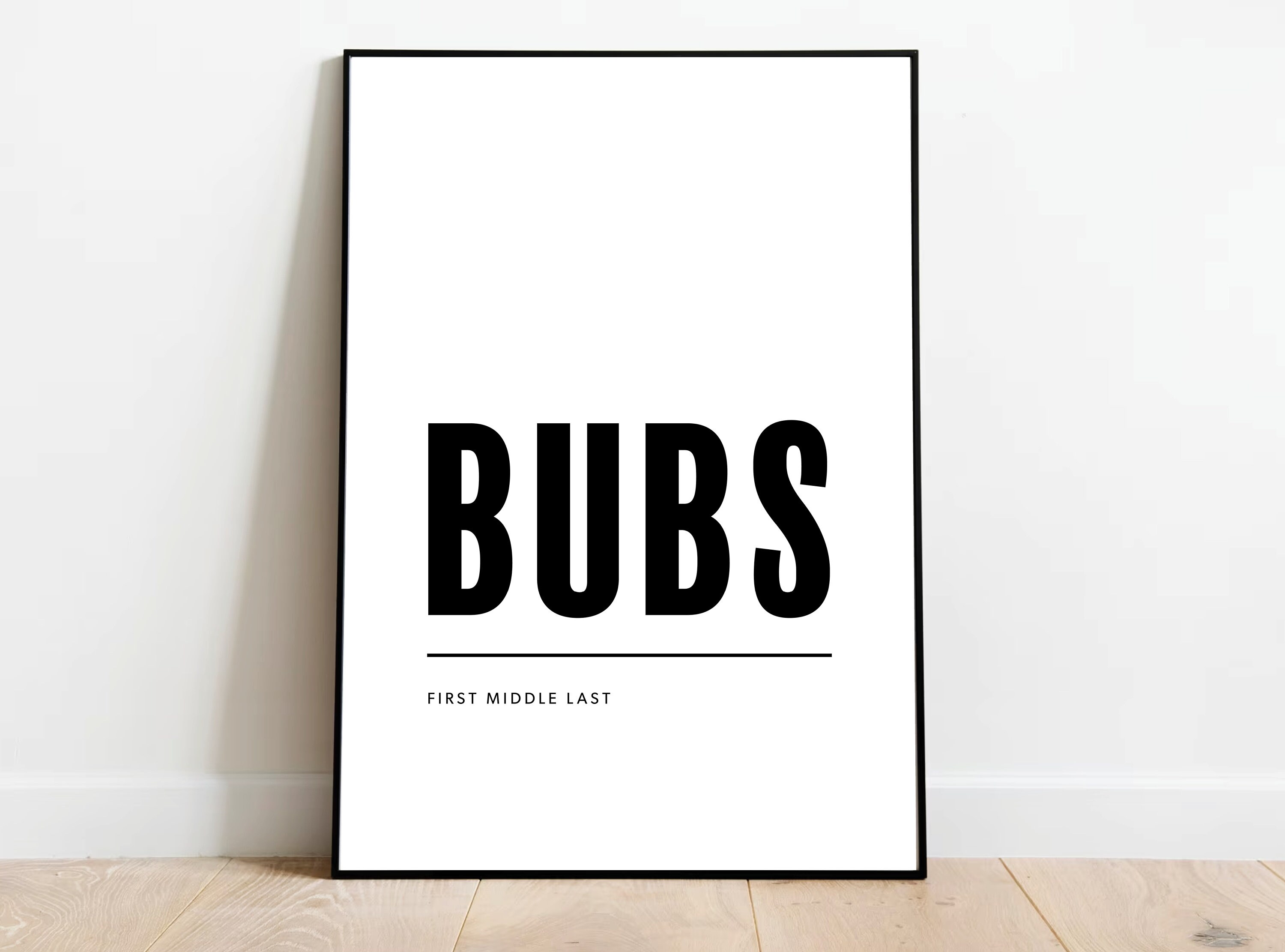 Custom Bubs Name Poster, Nursery, Playroom Kids Custom Print, Bubs Name ...