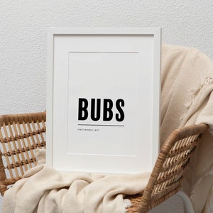 Custom Bubs Name Poster, Nursery, Playroom Kids Custom Print, Bubs Name ...