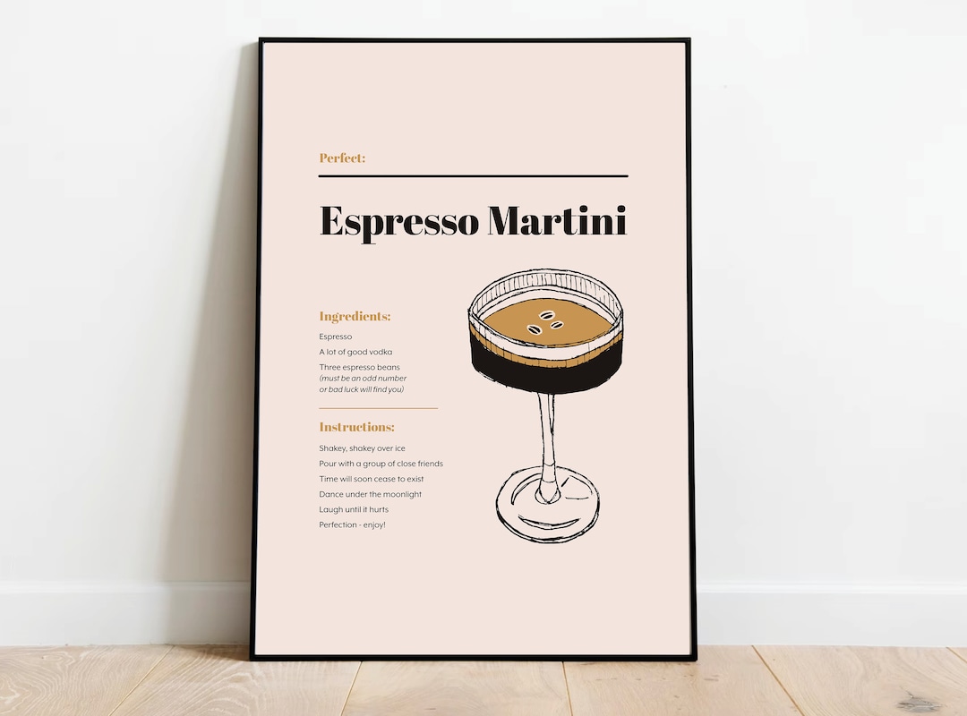 Espresso Martini Poster. Hand Drawn Espresso Martini. Humorous ...