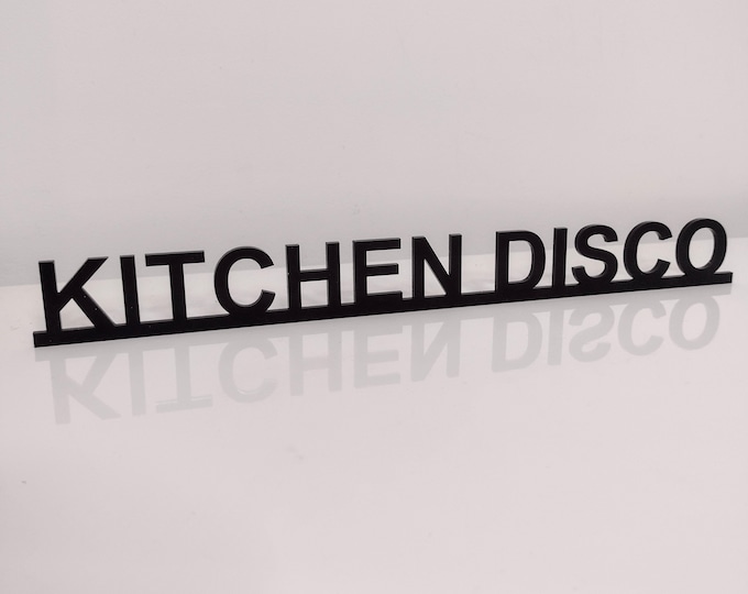 Kitchen Disco Sign Rustic Wooden Kitchen Wall Decoration Plaque Wire ...