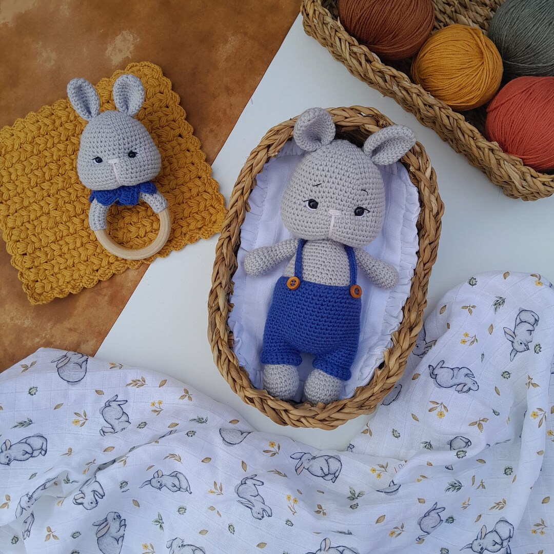 Amigurumi Rabbit Set of 4, Rabbit Doll Set, Amigurumi Set, Rabbit Toy ...