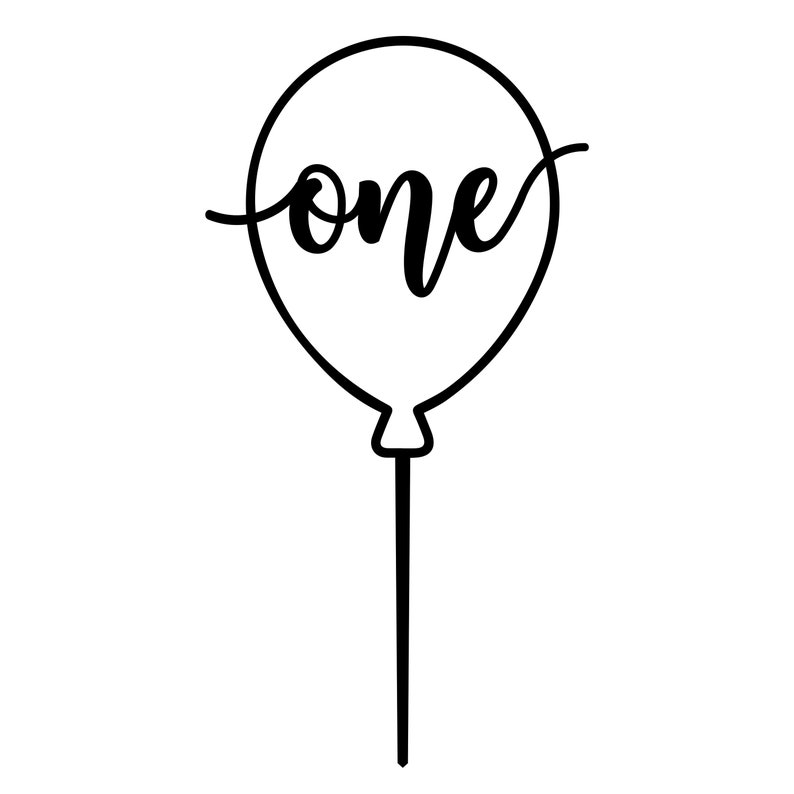One Balloon Topper Svg, 1st Birthday Cake Topper Svg, First Birthday ...