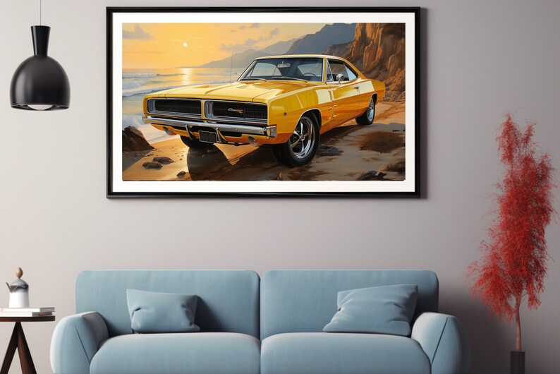 Dodge Charger, 1967 Charger, Horizontal Framed Poster, Car Lover ...