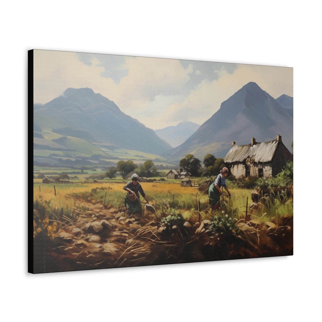 Old Ireland Oil Painting, Wall Art, Canvas, Rural Ireland, Traditional ...