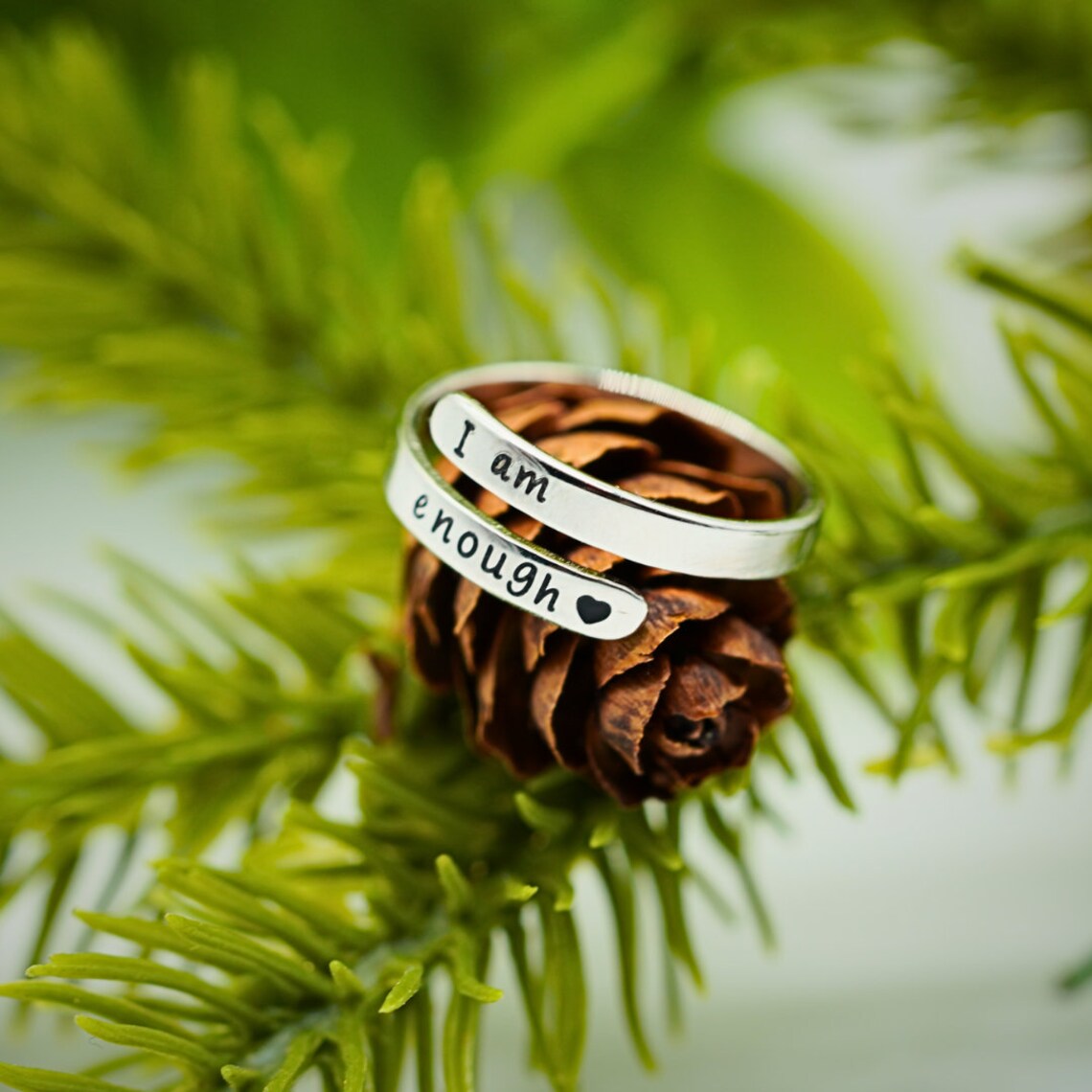 I Am Enough Adjustable Ring - Etsy