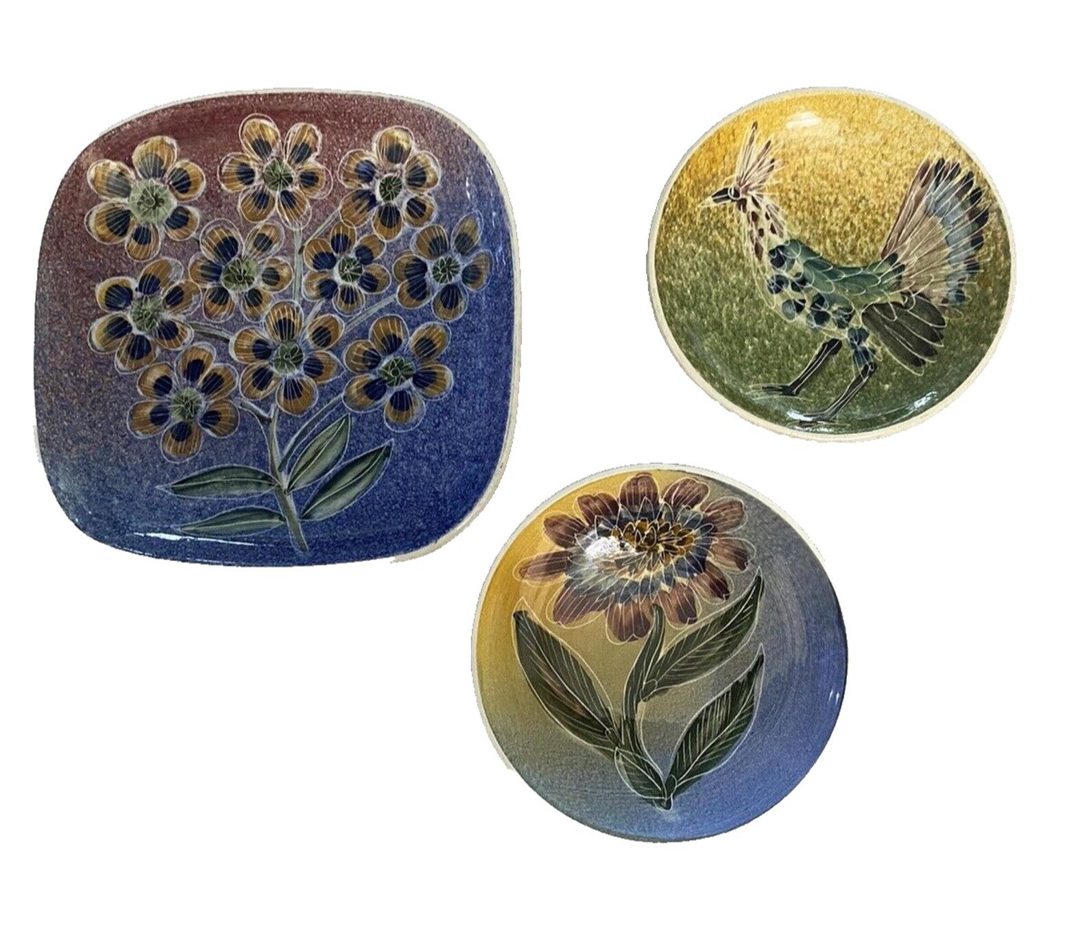 Set 3 Midcentury Jo Lester Studio Pottery Isle of Wight IOW Plates ...