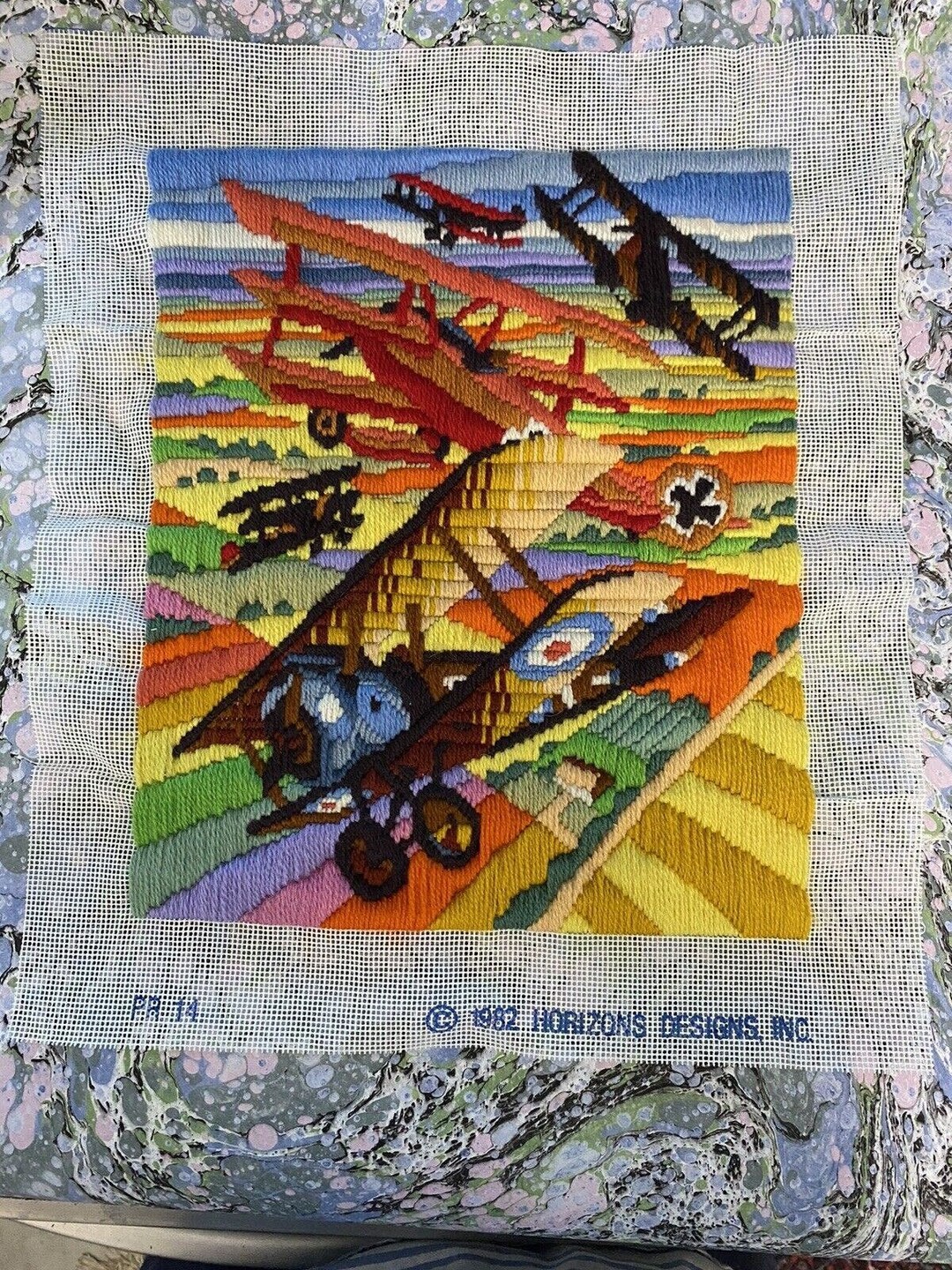 Vintage WWII Yarn Art Sopwith Royal Airforce Red Baron Triplane German ...