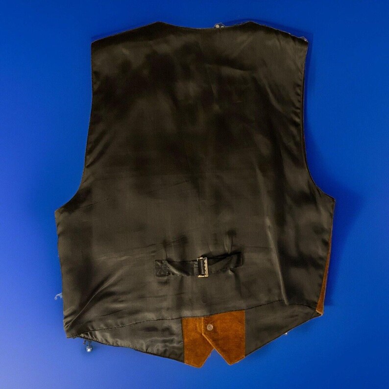 GAP Split Leather Cowhide Vest Mens Large Rust Brown Leather Western 42 ...