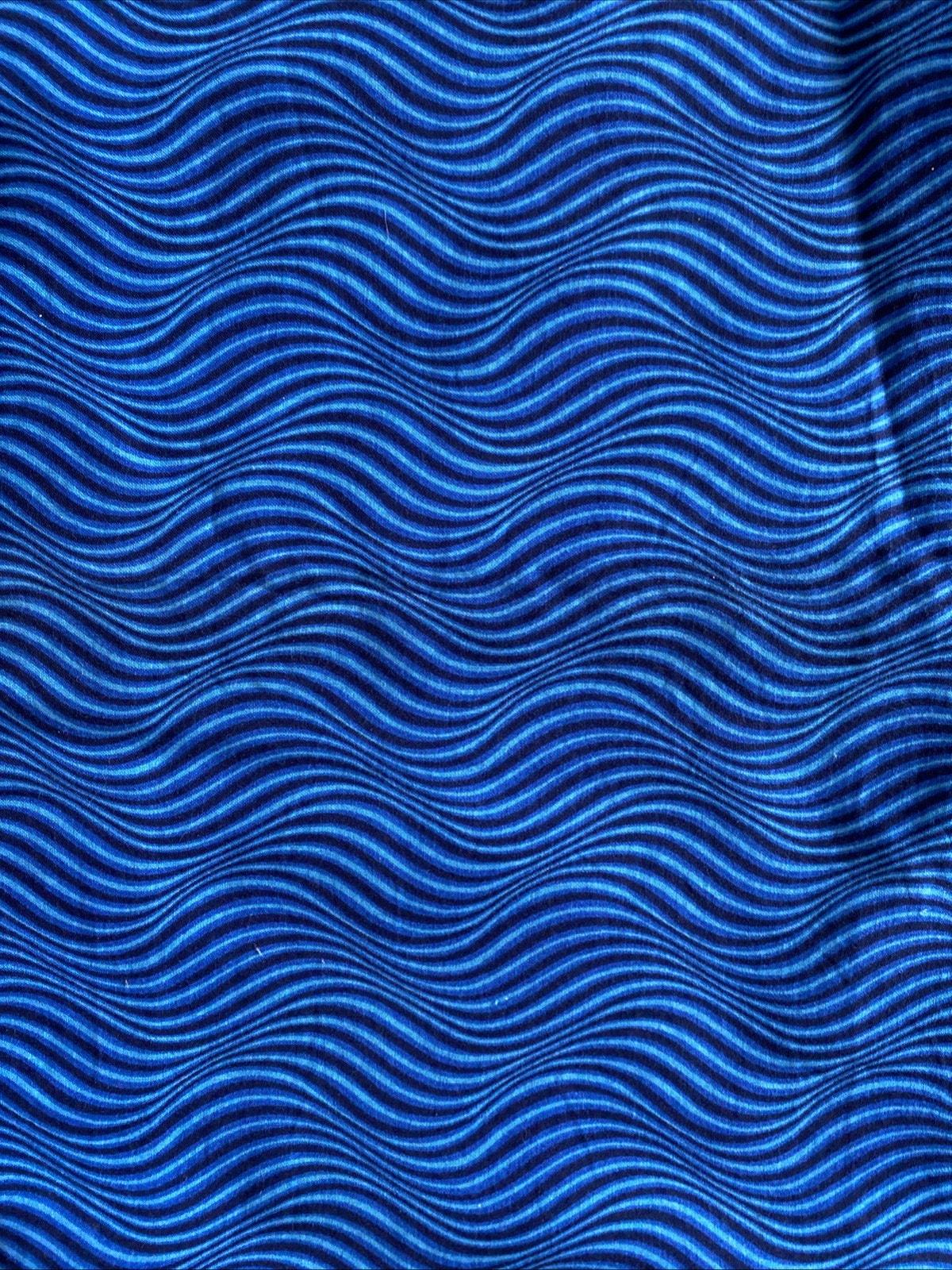 2.6yds FABRIC TRADITIONS Blue Wavy Op-art Cotton Print 44"w - Etsy